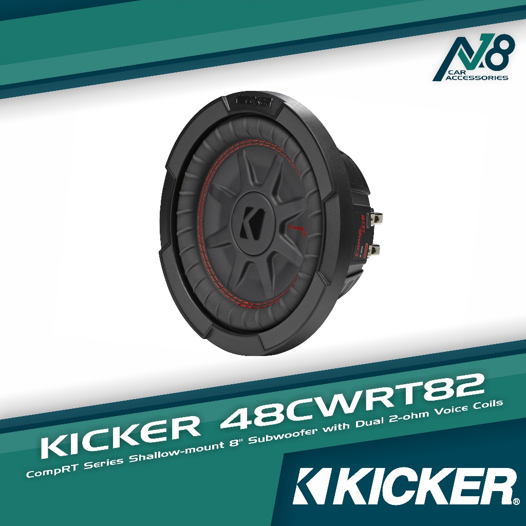 KICKER 48CWRT82 CompRT Series Shallow-mount 8" Subwoofer Genuine ...