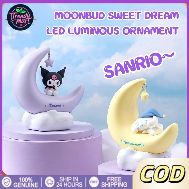 Sanrio Kuromi LED Night Light Moon Buds Sweet Dream Rechargeable Lamp ...