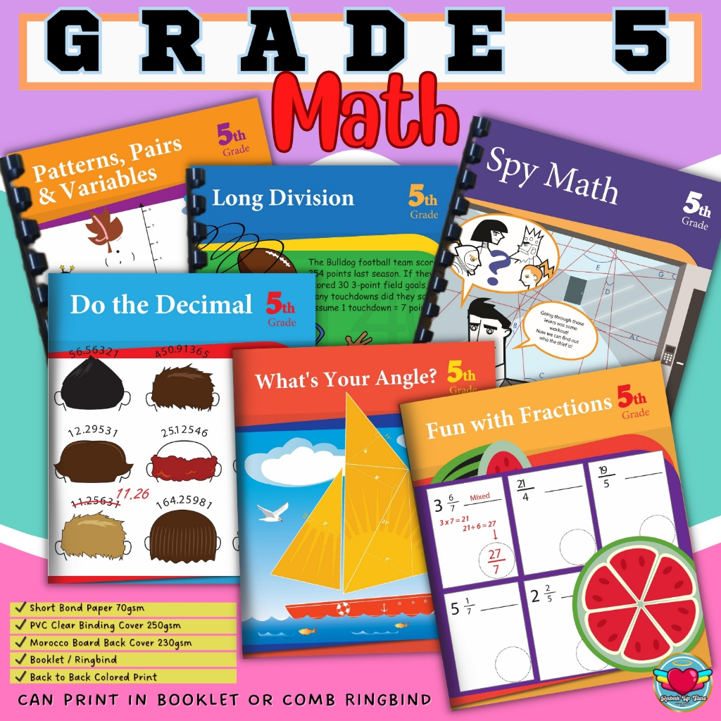 GRADE 5 (MATH) Activity Workbook Worksheet Homeschool Learning ...