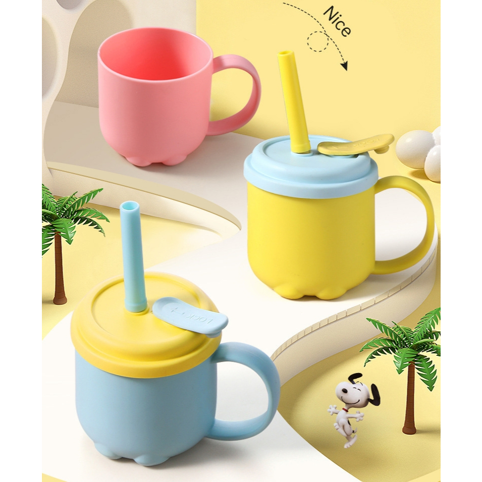 Straw Mug Cup for Kid Tumbler with Lid and Straw Leakproof Reusable ...
