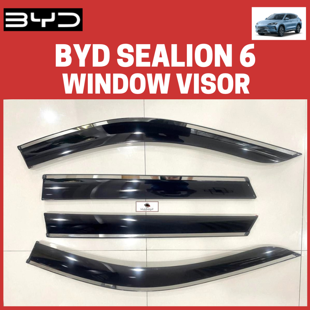 BYD SEALION 6 2025 Window Rain Visor CHROME TRIM BYD Accessories ...