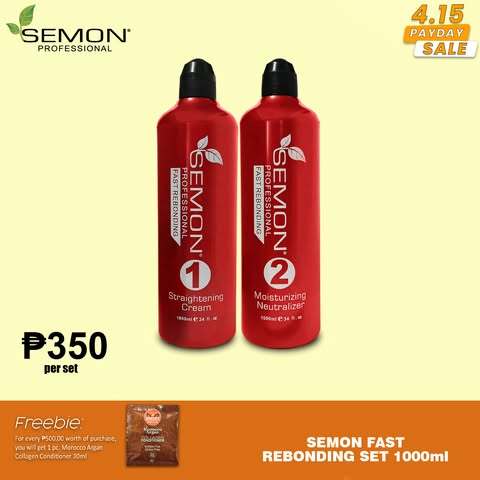Semon Fast Rebonding Cream Set 1 and 2 1000ml For Virgin Or Resistant ...
