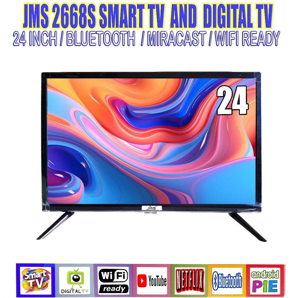 JMS SMART TV DIGITAL ISDB-T WITH BLUETOOTH LED TV 2668S SMART WITH 24 INCH SCREEN | Shopee ...
