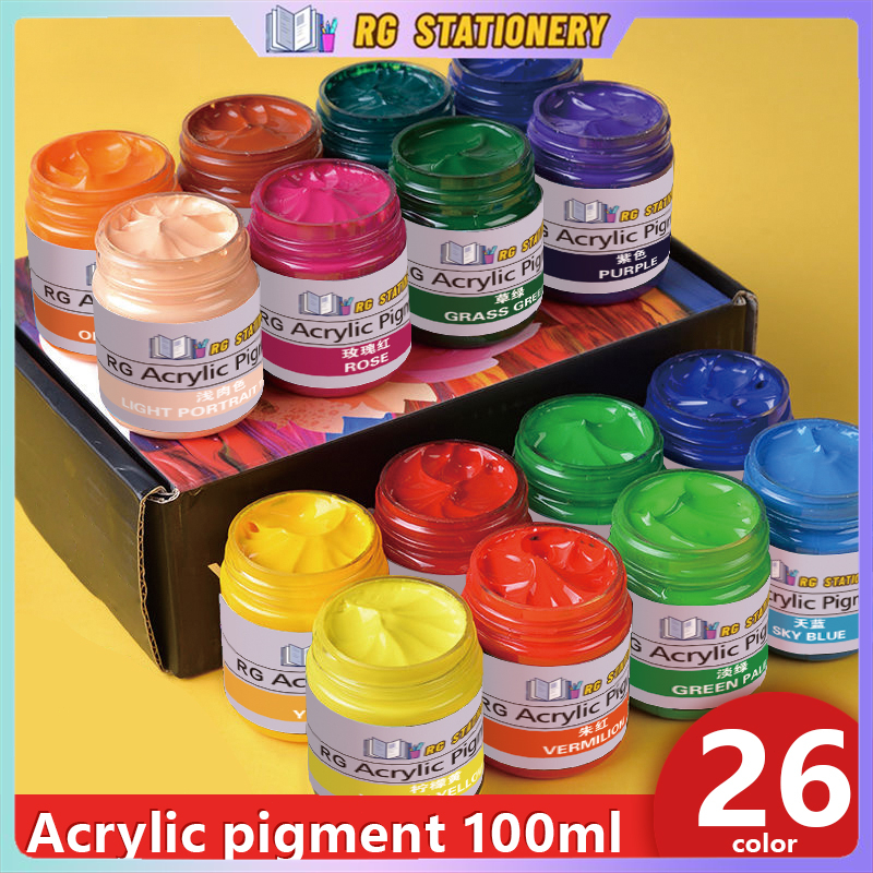 100ml Acrylic Paint Set Painting Textile Fabric paint clothes Glass Art ...