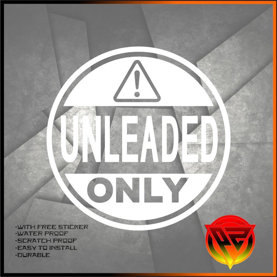 Unleaded fuel only | Decals | Vinyl Weather Proof | 3.25 inches ...
