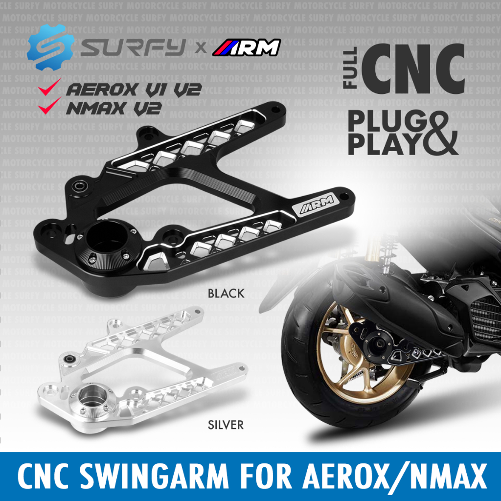 ARM Premium Swing Arm CNC 2-Color Aluminum Design For Nmax Aerox v1&v2 ...