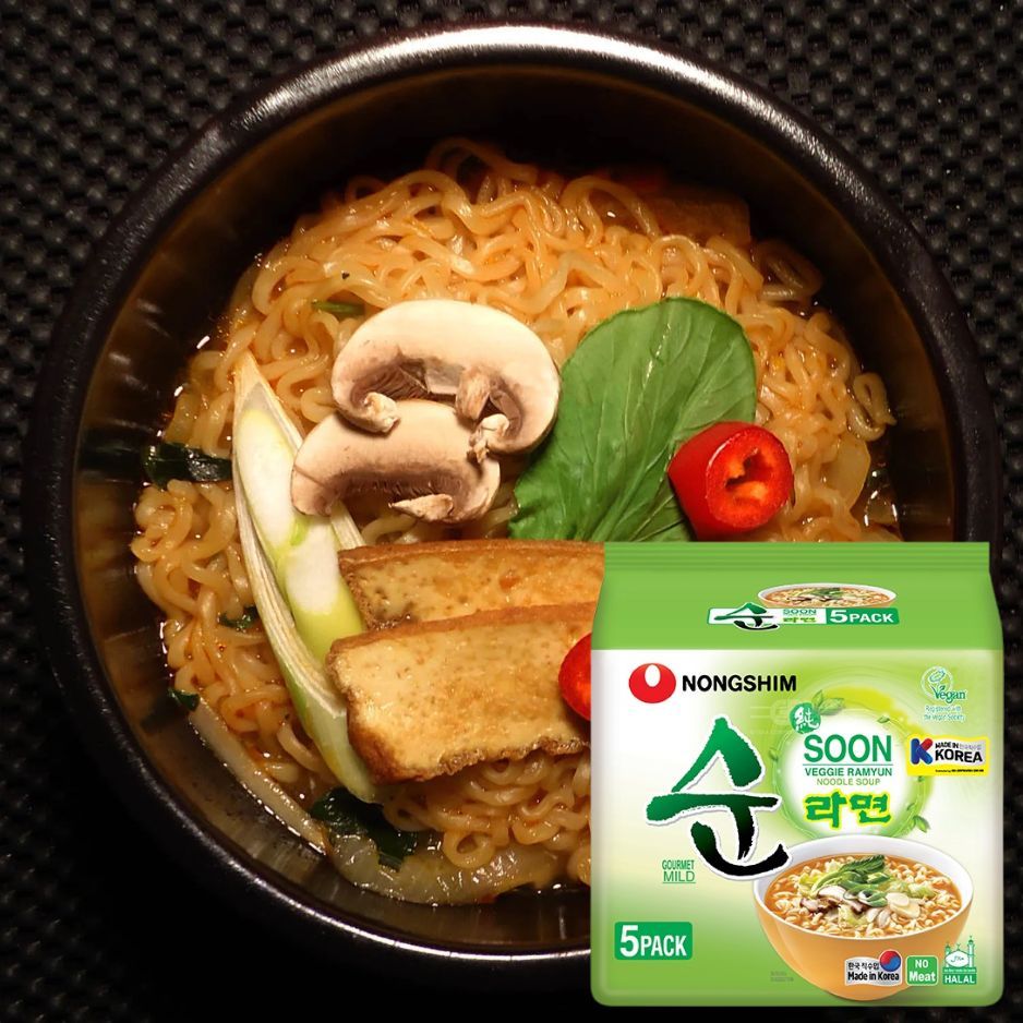 Nongshim Soon Veggie Ramyun (5pcs per PACK) 120g Korean Instant Soup ...