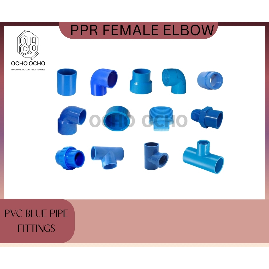 (1/2 , 3/4 and 1 Inch) PREMIUM PVC BLUE PIPE FITTINGS (Elbow Tee ...
