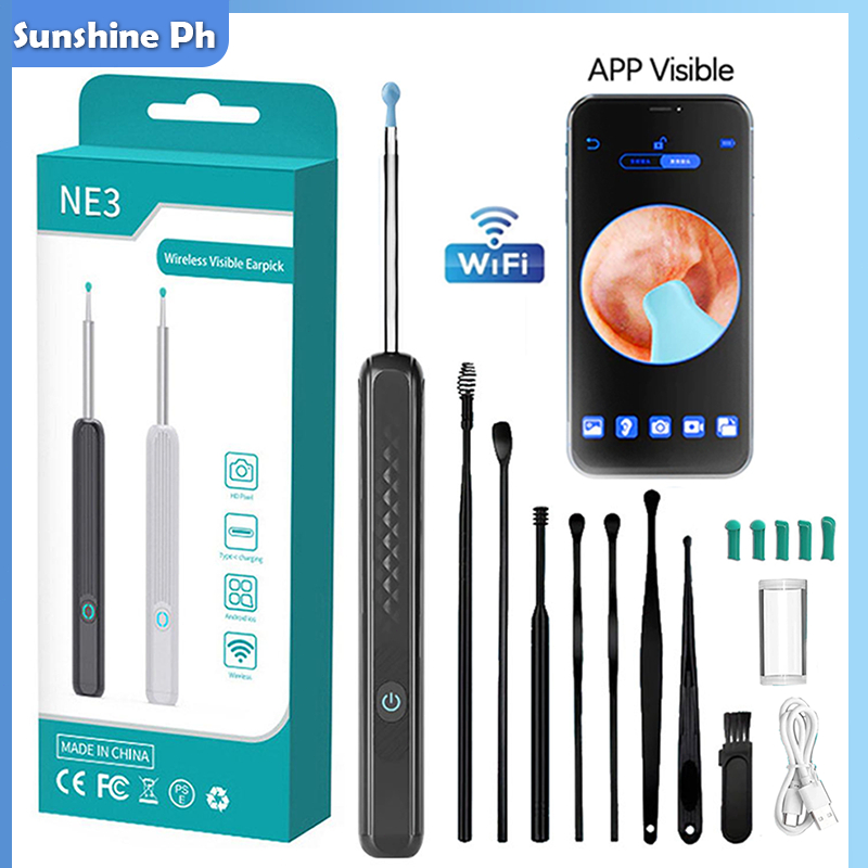 Ear Cleaner With Camera and Light Ear Wax Cleaner 1080P Visual Wi-Fi ...