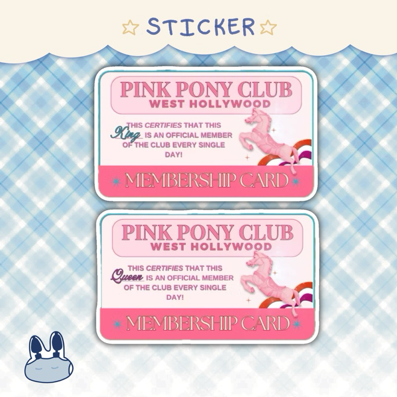 chappell roan pink pony club membership card inspired vinyl stickers ୨୧ ...