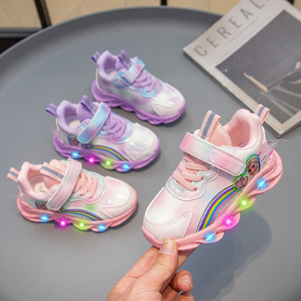 Future seeds Elsa princess LED shoes for kids girl Light up shoes for ...