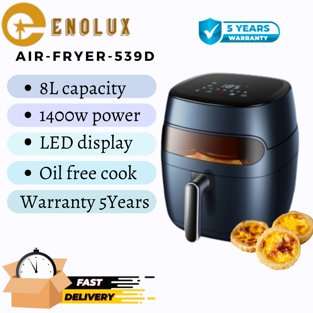 【ENOLUX 539D】Deluxe Digital Air Fryer 8L｜LED Touchscreen Panel｜1400W ...
