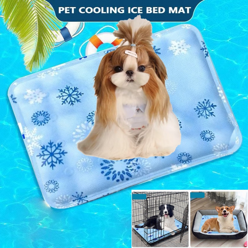Dog Cooling Bed Ice Mat Pet Quick Cooling Gel Ice Breathable Waterproof ...