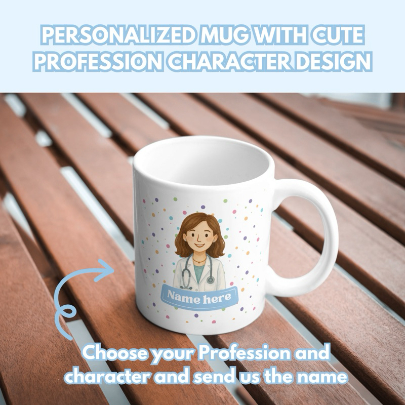 Personalized Mug with cute profession character design | Shopee Philippines