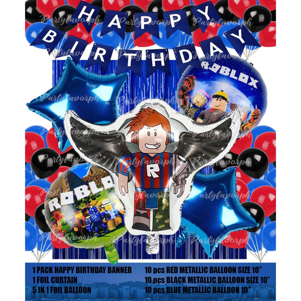 37pcs ROBLOX COMPLETE BALLOON SET FOR BIRTHDAY PARTY DECORATION, FOIL ...