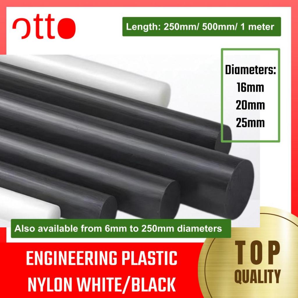 (Length: 250mm 500mm 1 meter) Engineering Plastic Nylon White / Black ...