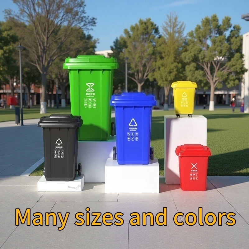 100L/120L/240L Wheeled trash cans, outdoor large trash cans with covers ...