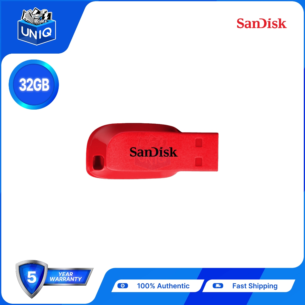 Sandisk Cruzer Blade Flash Drive USB 2.0, 32GB Capacity Color Red ...