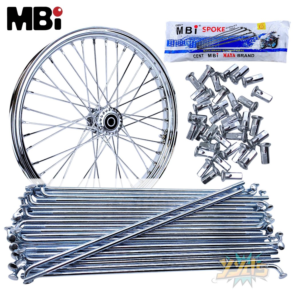 MBi SPOKES AND NIPPLES SET STANDARD RIOS FOR MOTORCYCLE RIMS | Shopee ...