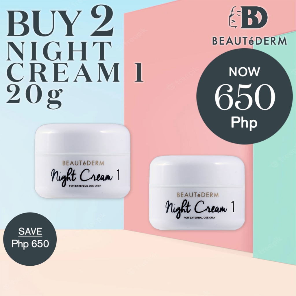 BEAUTeDERM Night Cream 1 (Whitening Cream) 20g Promo Buy 1 Take 1 ...
