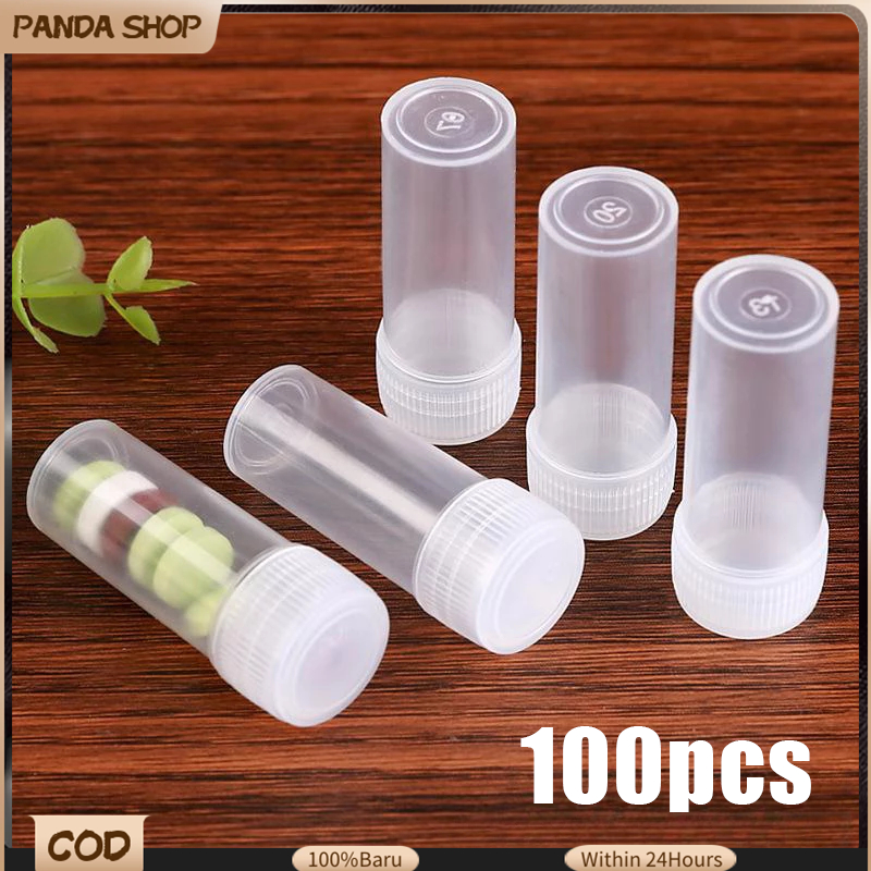 100pcs 5ml Plastic Sample Bottles Empty Liquid Vial Test Tube Powder ...