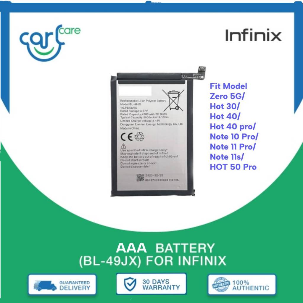 BL_49JX For Infinix Zero 5G/Hot 30/Hot 40/Hot 40 proNote 10 Pro/Note 11 ...