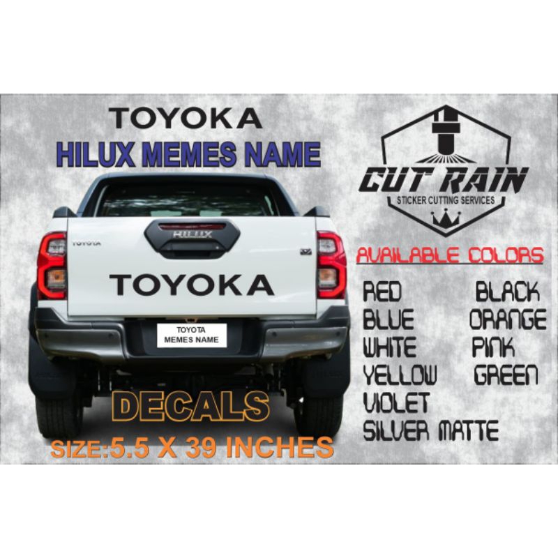 TOYOTA memes name decals/TOYOKA | Shopee Philippines