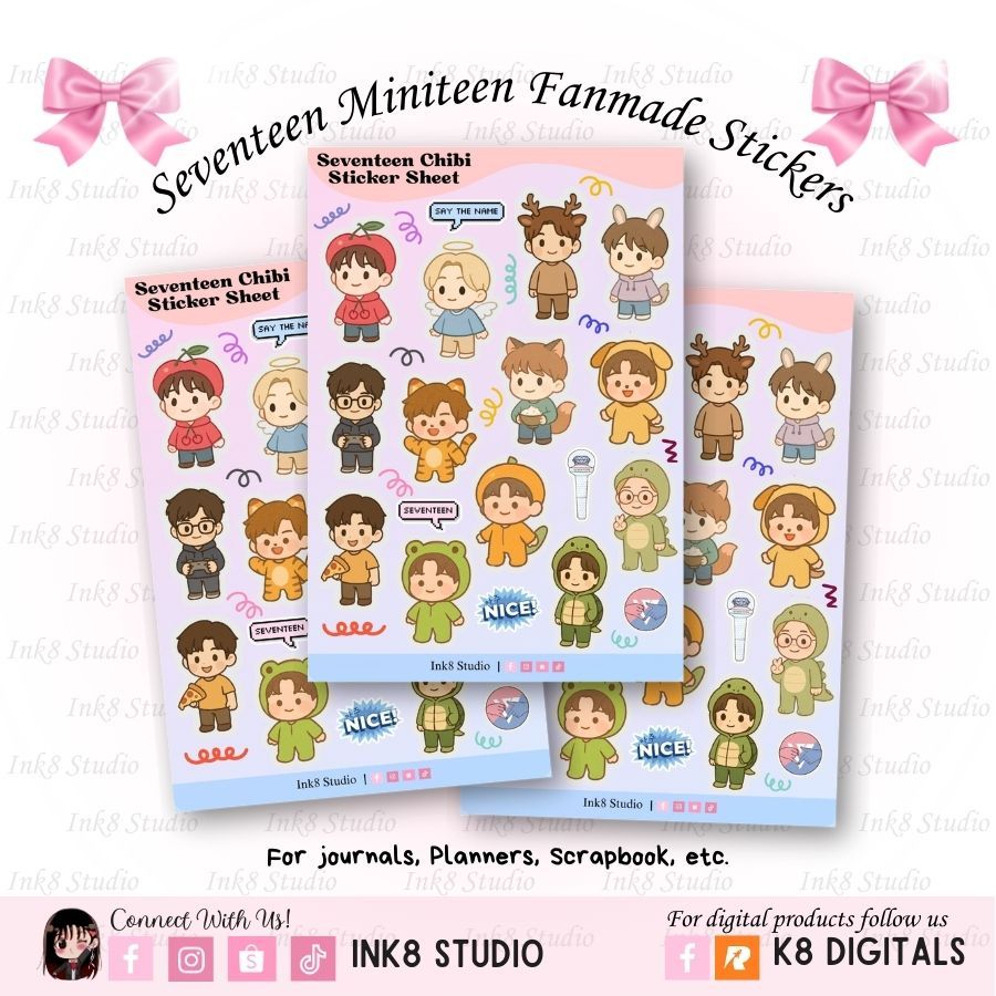 Seventeen MiniTeen Deco Sticker Sheet For Laptop Journal Tumbler ...
