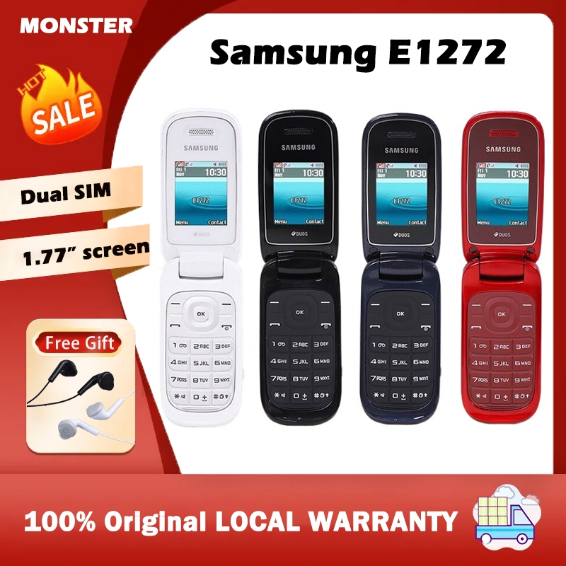 Flip Phone Original E1272 GSM 2G Four Band Mobile Phone Button Dual SIM ...
