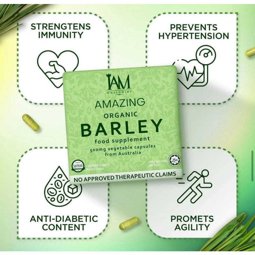 Amazing Organic Barley Capsule 100’s/box | Shopee Philippines