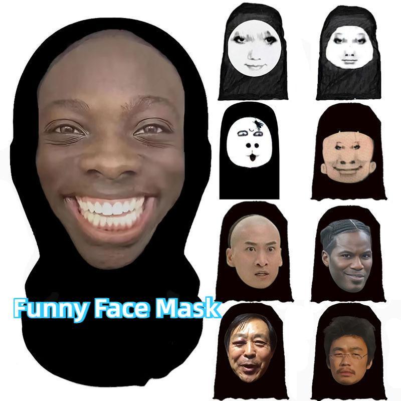 【COD】Hood Funny Mask Spoof Mask Funny Face DressUp Tricky Hood Mesh ...