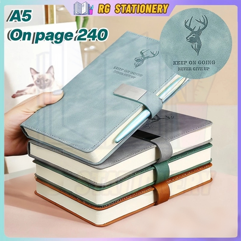 416 Pages A5 Faux Leather Thick Business Notebook Sketch Journal Diary ...