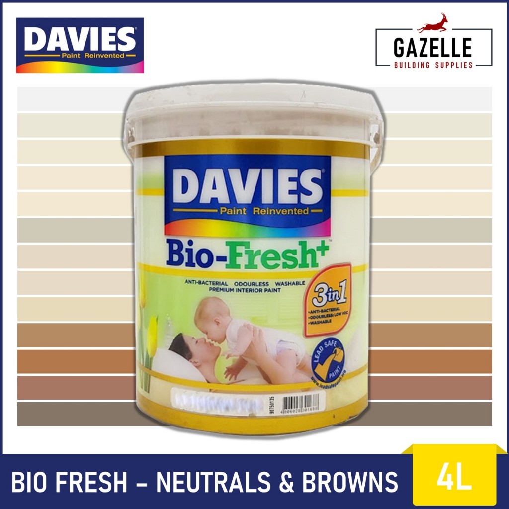 Davies Bio Fresh Anti-Bacterial, Odorless and Washable Paint - 4L ...