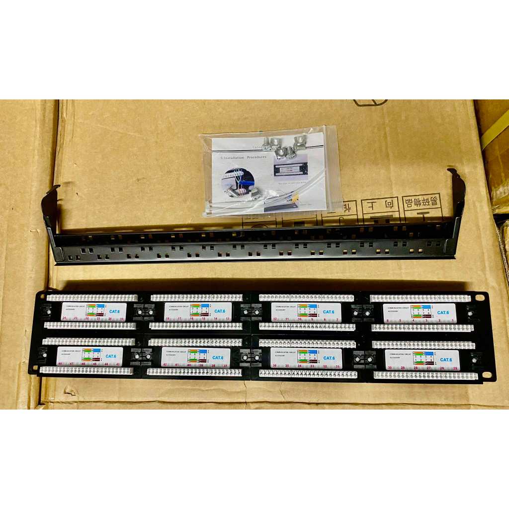 PATCH PANEL CAT6 48PORTS LOADED UTP All-metal Rack Mount Suitable for ...