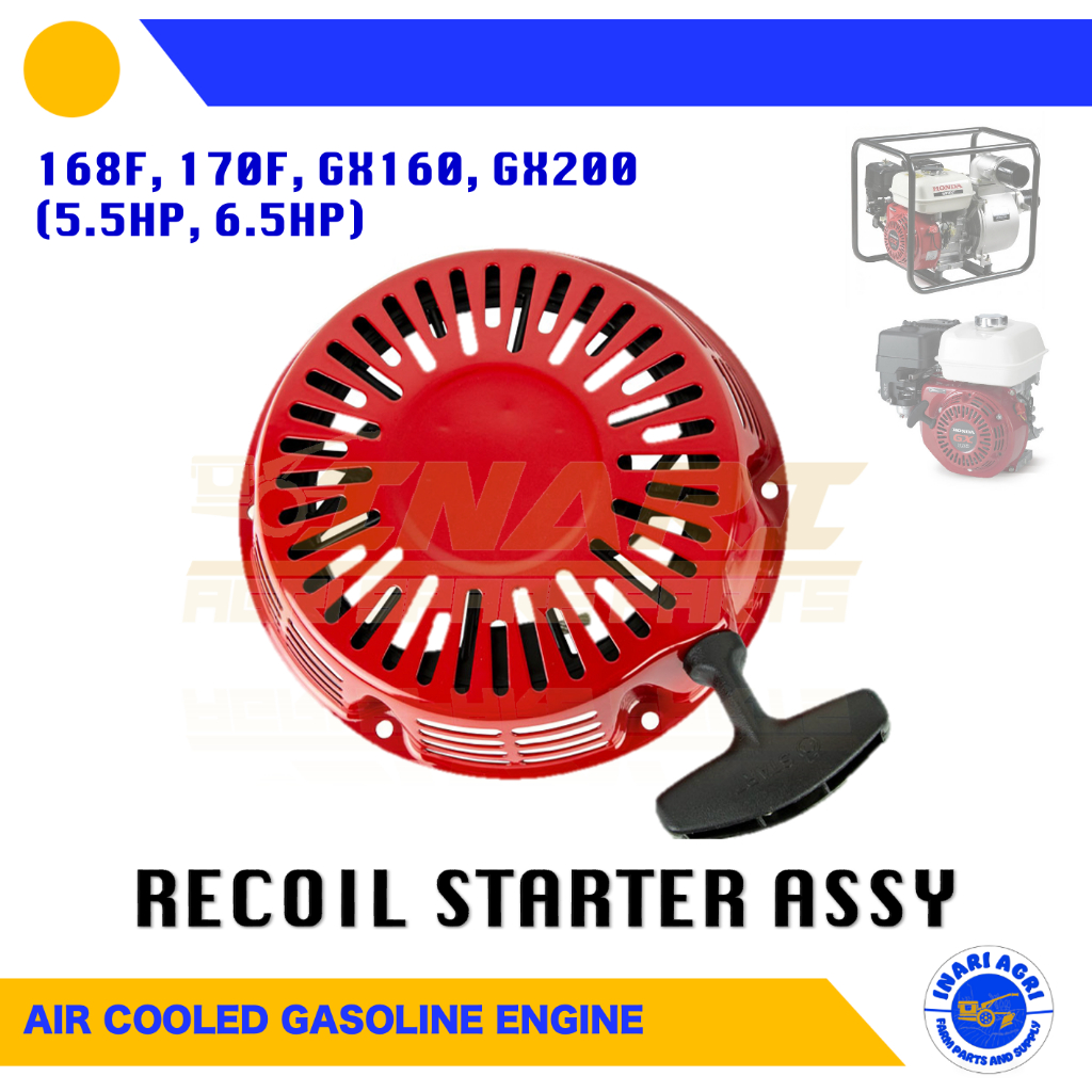 RECOIL STARTER ASSY 168F 170F GX160 GX200 5.5HP 6.5HP 7HP 7.5HP GASOLINE ENGINE WATER PUMP ...