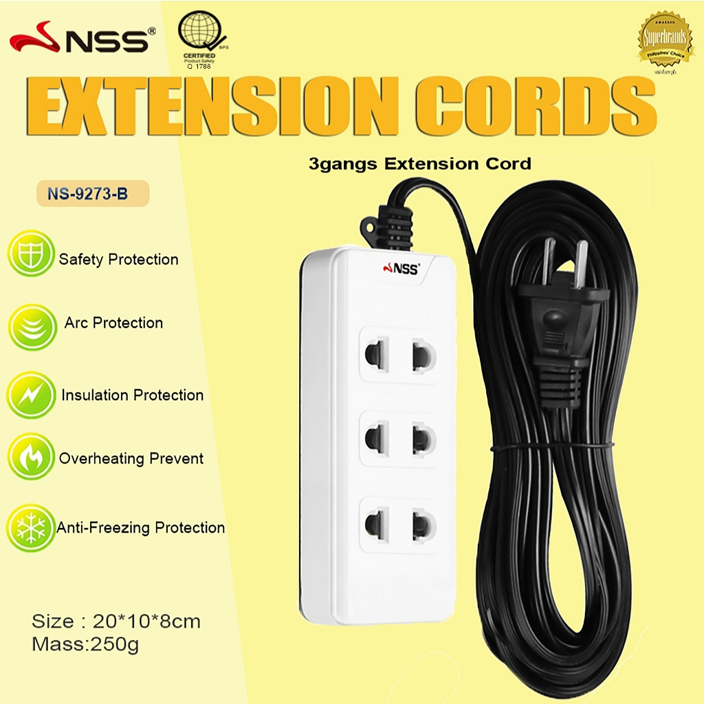 NSS Extension Cord 5/8M Charger Power Strip Socket Extension Outlet ...