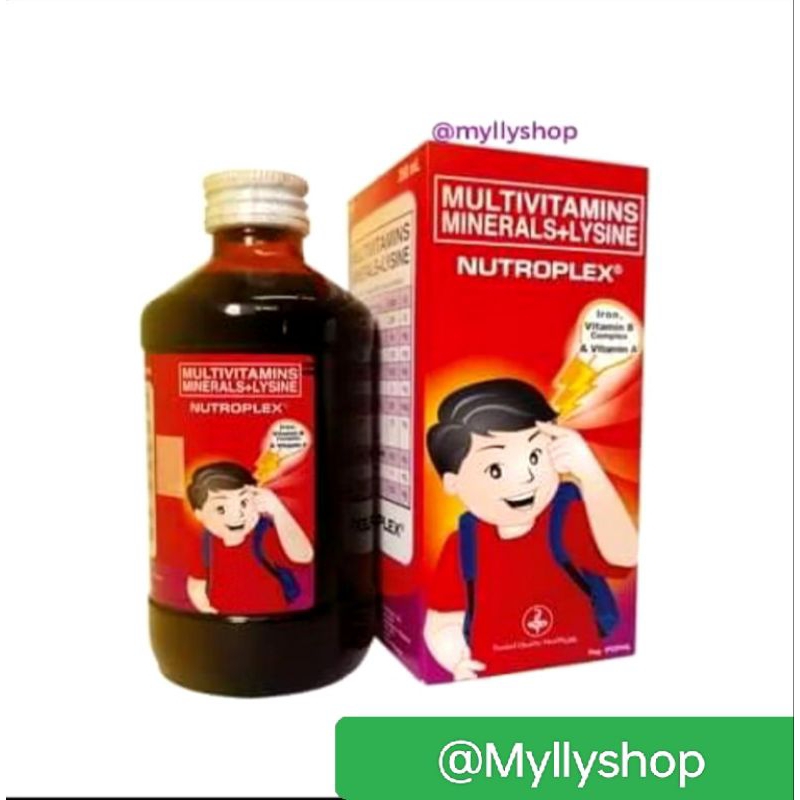 NUTROPLEX SYRUP MULTIVITAMINS MINERALS,+LYSINE 250 ml | Shopee Philippines