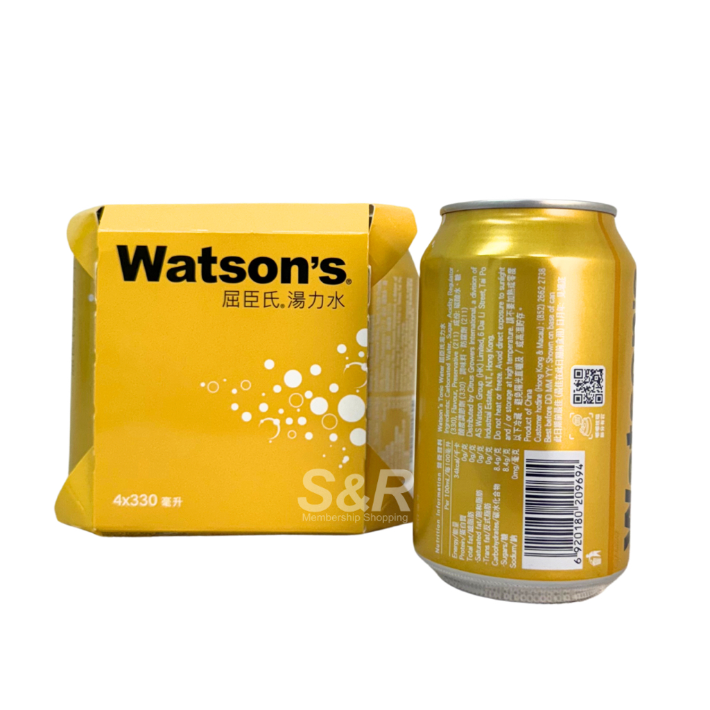Watson's Tonic Water 4 Cans x 330mL | Shopee Philippines