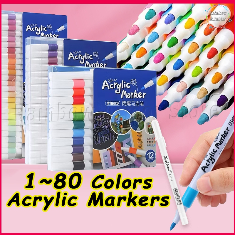 Multi-Acrylic Marker Pen Coloring White Highlighter Pen Acrylic Markers ...