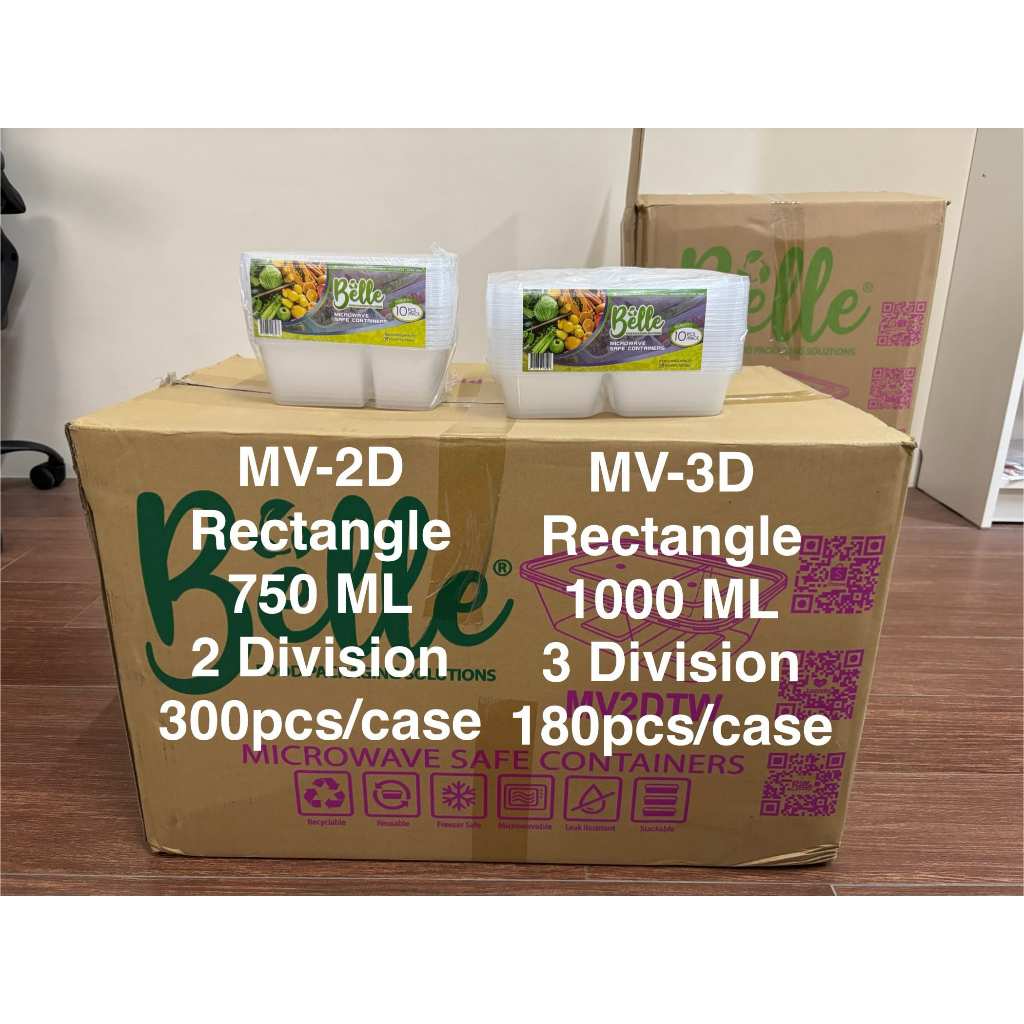 PER CASE BELLE Microwavable Container Rectangle With Divison RE 2D ...