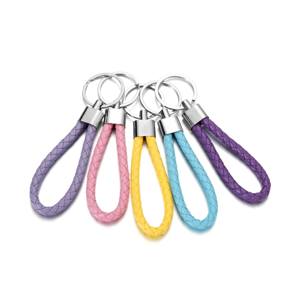 Braided rope key chain car pendant color key rope DIY pendant key chain ...