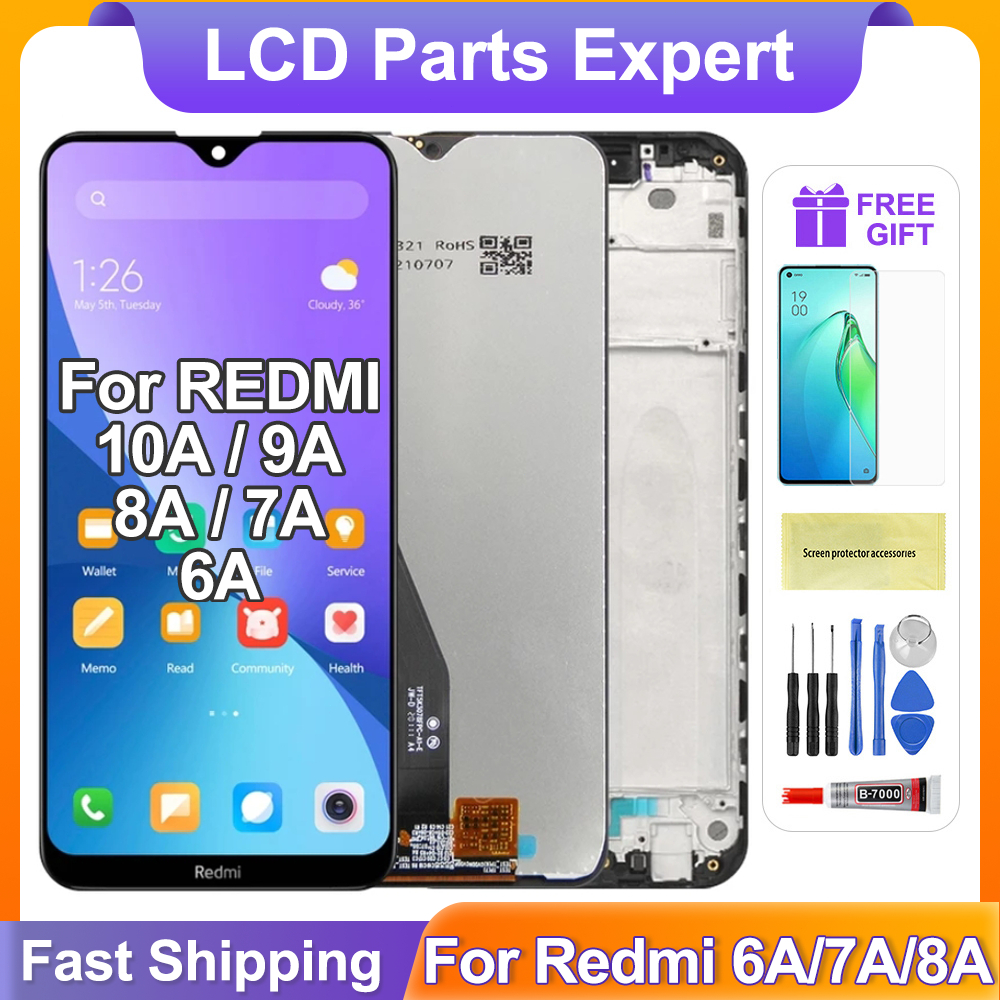 LCD For Xiaomi Redmi 6A 7A 8A LCD with Frame Touch Screen Display ...