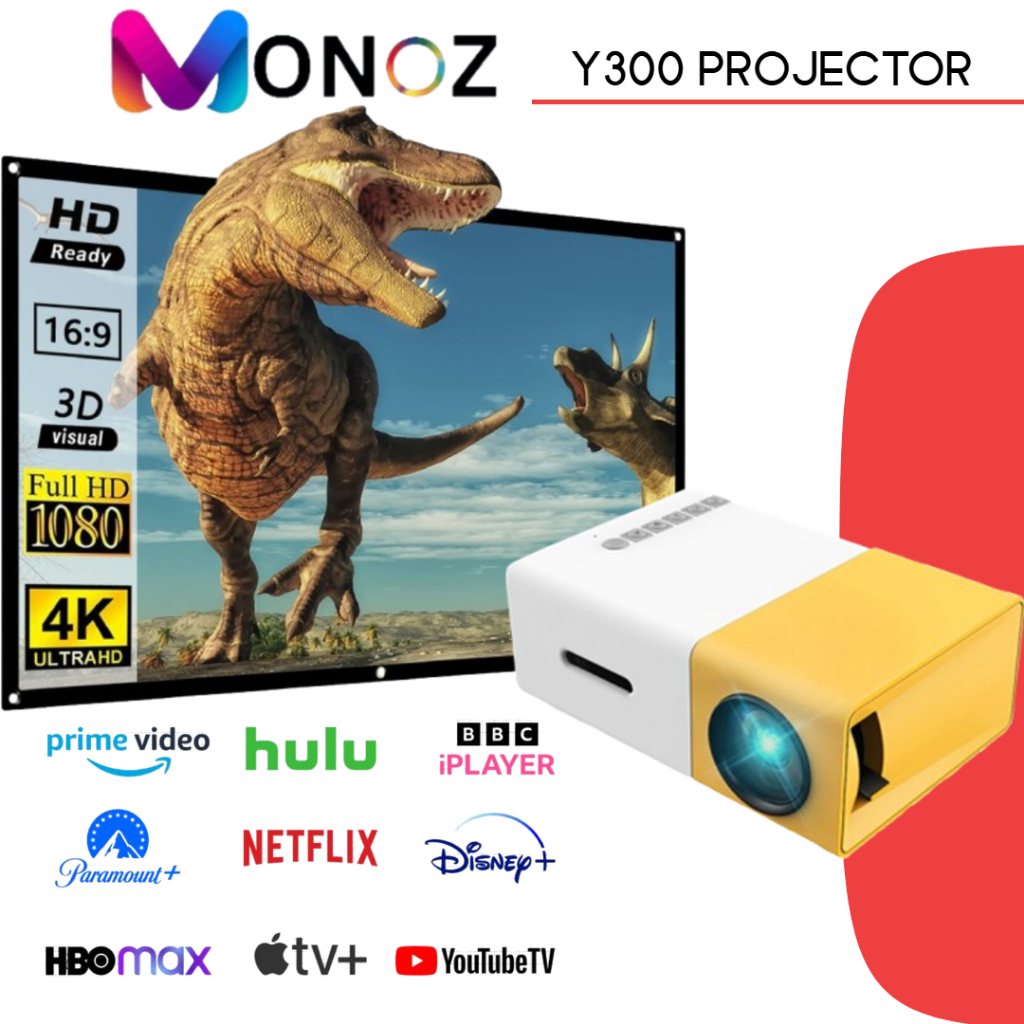 Y300 Projector 4K UHD Small OS Android with HDMI USB Projector | Shopee ...