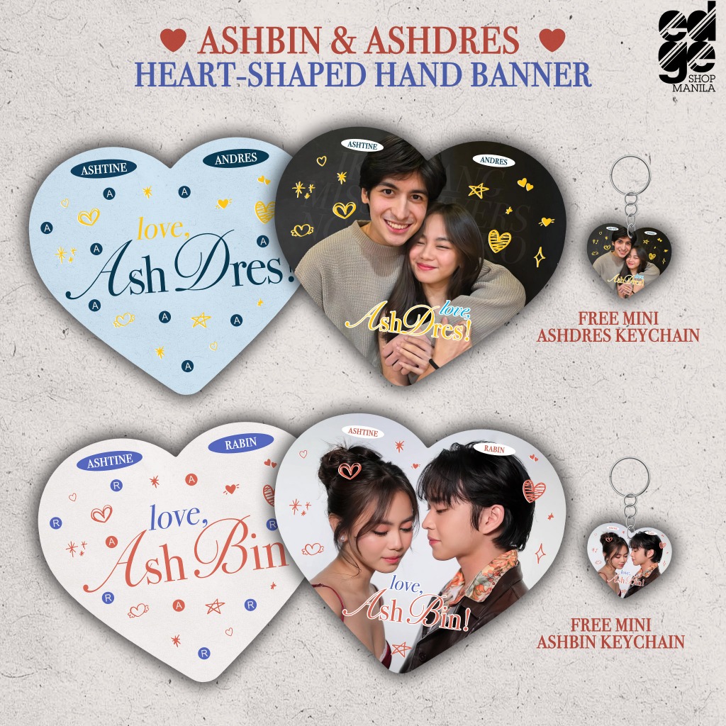 AshDres AshBin Laminated Heart-Shaped Hand Banner MATIGAS THICK | AMNSE JayFer JayRi AshDresBim ...