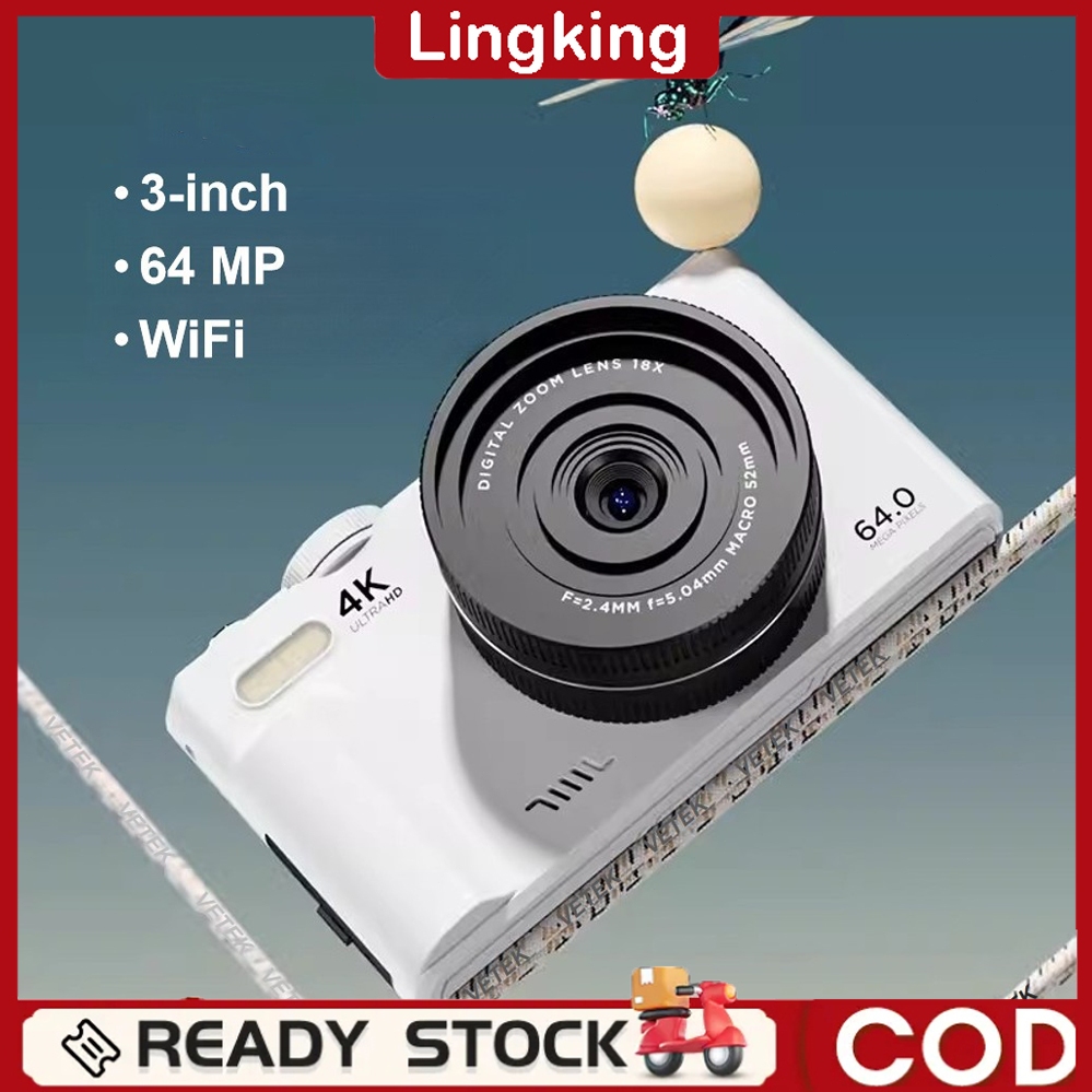 Professional Camera 64MP Digital Camera 4K Vlogging Camera 3.0Flip ...