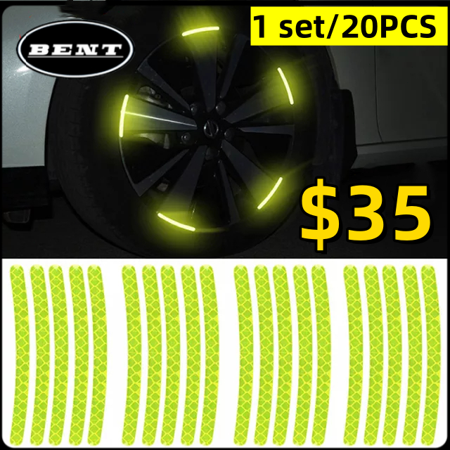 20 Pcs Car Wheel Hub Sticker High Reflective Stripe Tape for Motorcycle ...