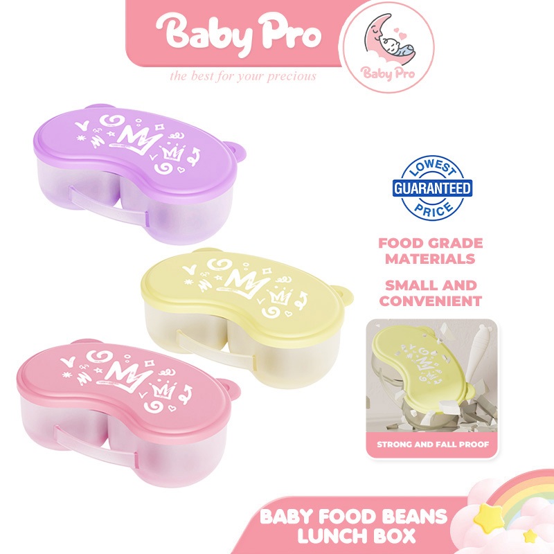 Baby Pro Baby Portable Food Container Beans Lunch Box With Spoon Fork ...
