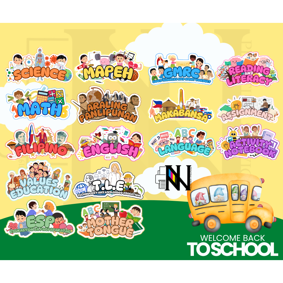 FAST SHIPPING! 72 DESIGNS AESTHETIC SUBJECT LABELS FOR SCHOOL | Shopee ...