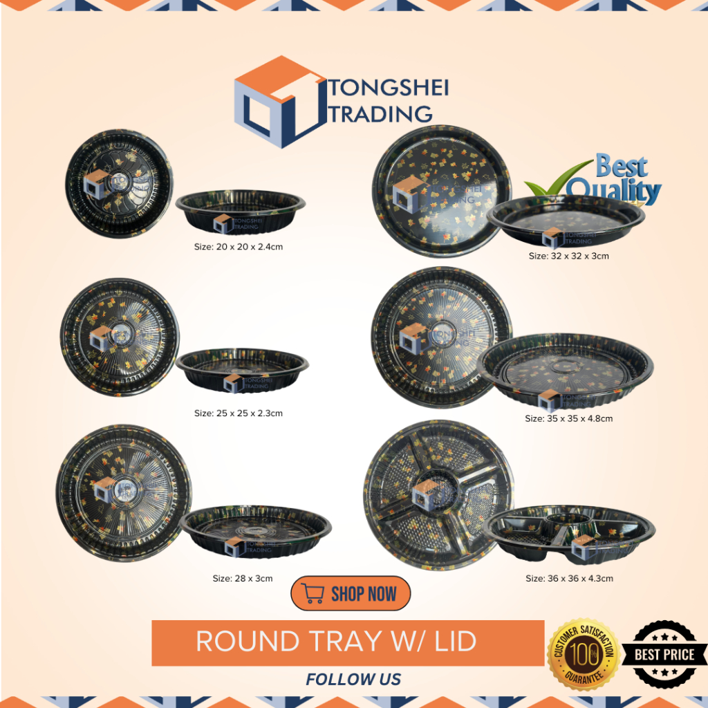 [10sets] Round Sushi Tray Platter(Bilao)/Round Takoyaki Tray Platter w ...