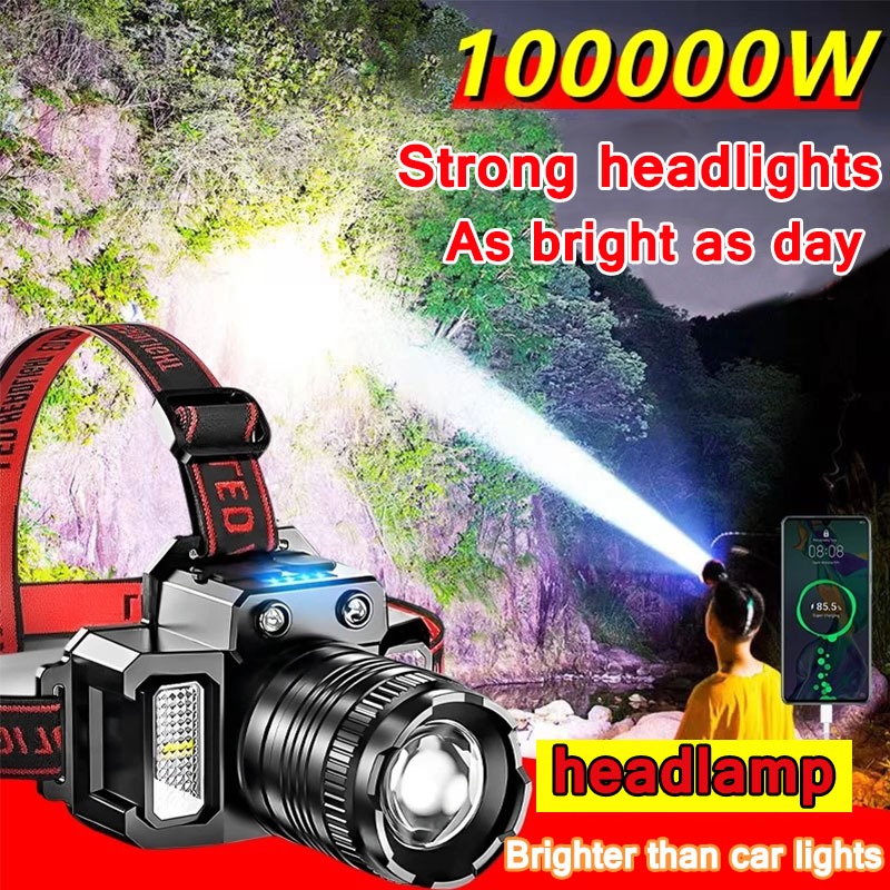 LED Rechargeable Headlamp Waterproof Lithium Battery Headlamp ...